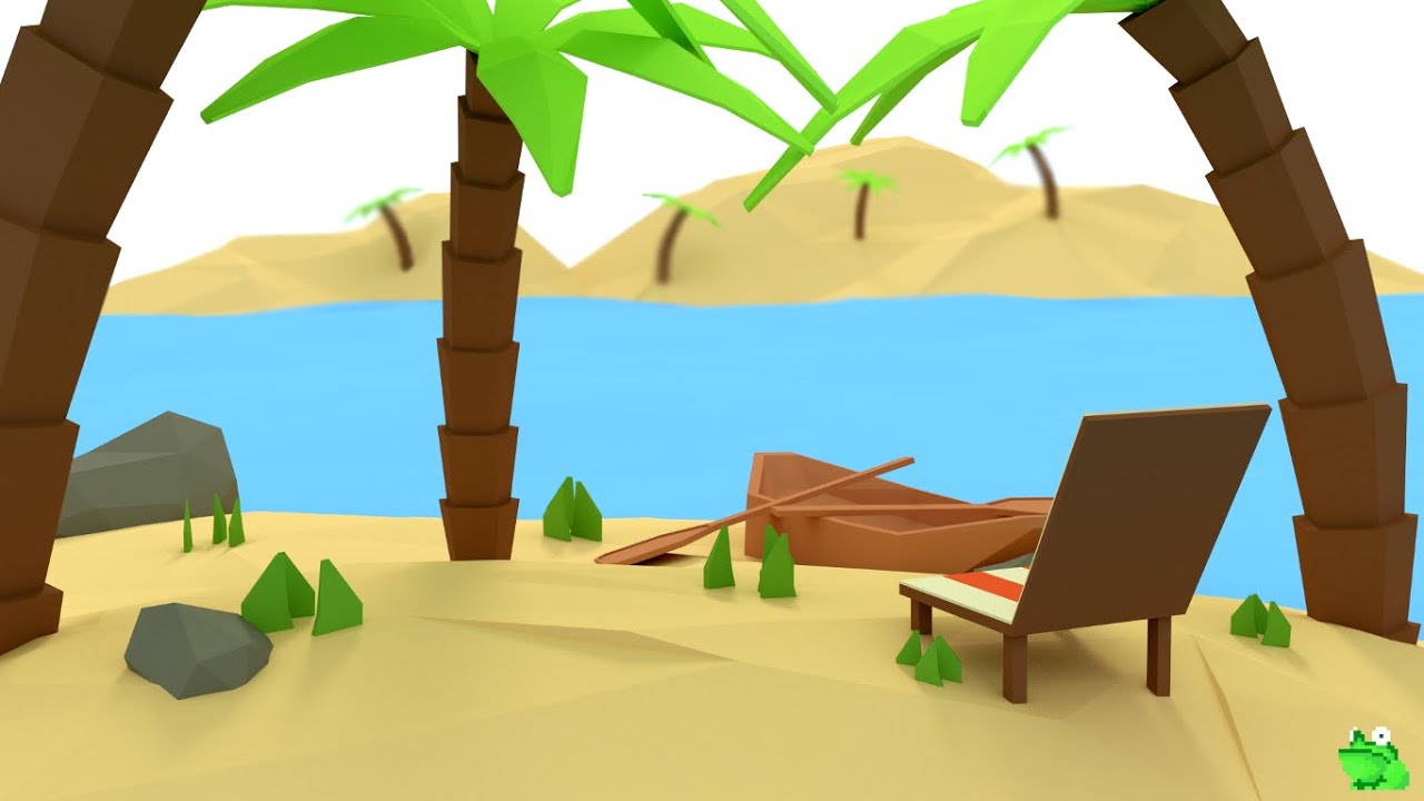 Blender Low Poly - Tropical Island | Mr. Frog Games - YouTube