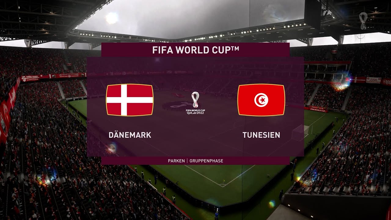 FIFA 22 WM Simulation 1.Spieltag Gruppe D: Dänemark-Tunesien - YouTube