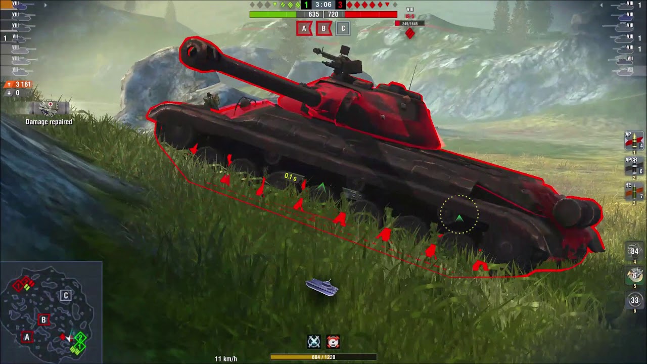 World of Tanks Blitz || Rheinmetall Skorpion G - 5800 Damage - 1 vs 3 ...