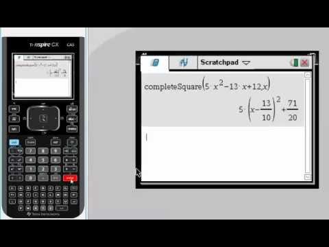 Completeing the square on the Ti-Nspire CAS Calculator - YouTube