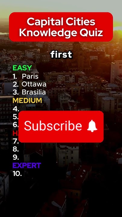 Capital Cities Quiz - YouTube