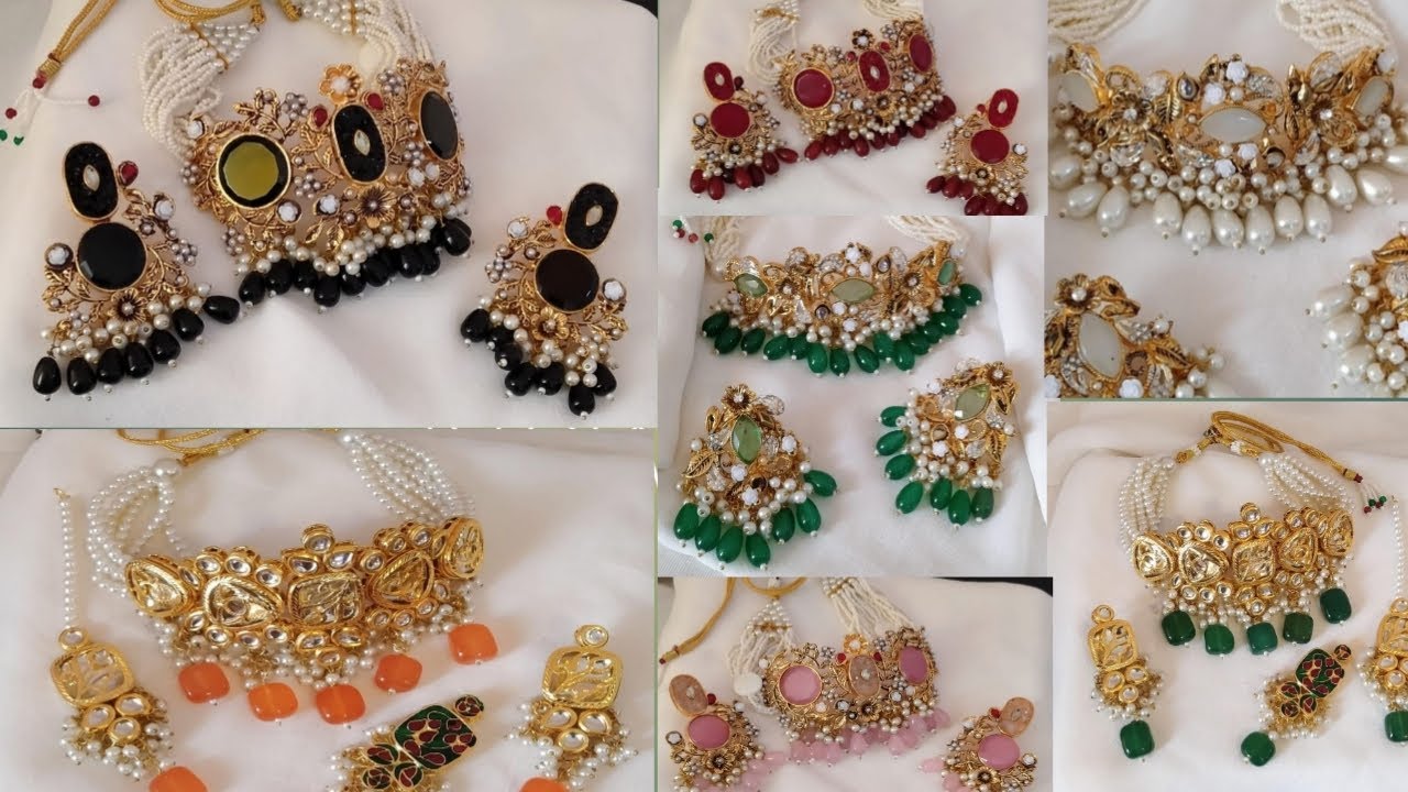 Beautiful jewellry designs in different colors|| 3 types of jewellry ...
