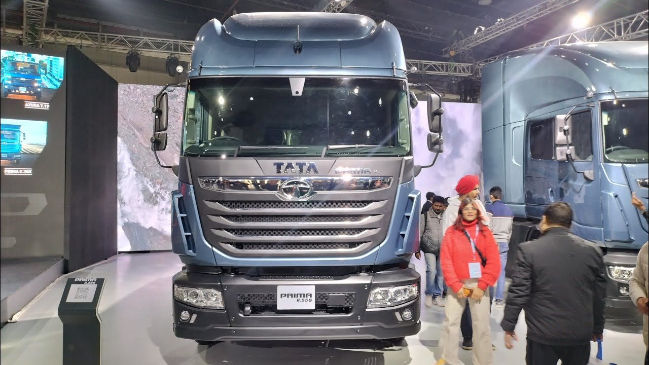 Tata Prima H.55 S H2-ICE Tractor Unveiled @ 2023 Auto Expo - Walkaround ...