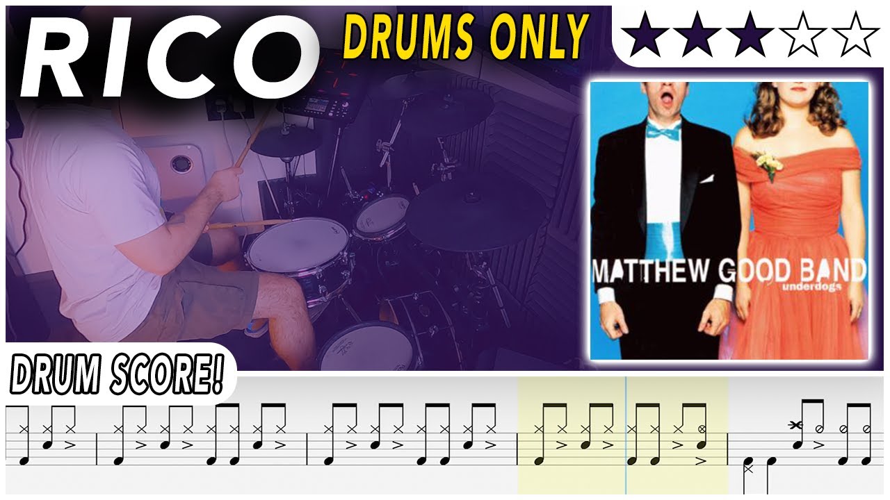 Rico (DRUMS ONLY) - Matthew Good Band | DRUM SCORE Sheet Music | #499 ...