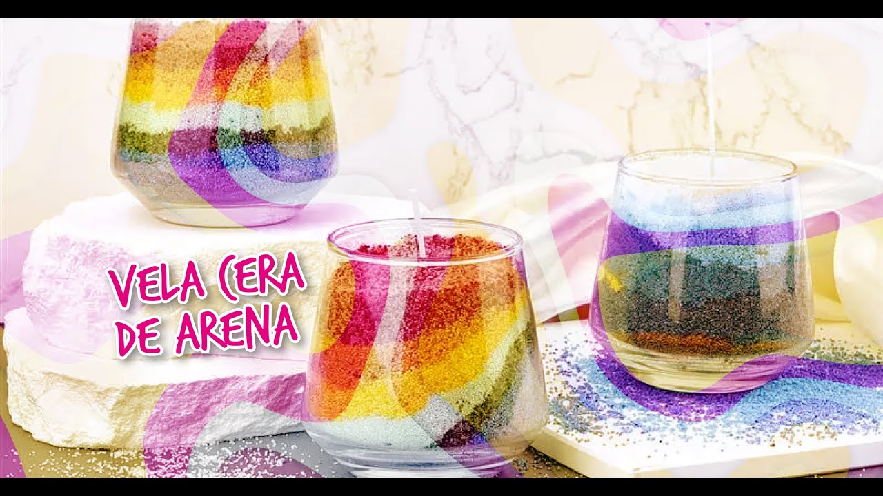 Velas de cera perlada tipo arena - YouTube