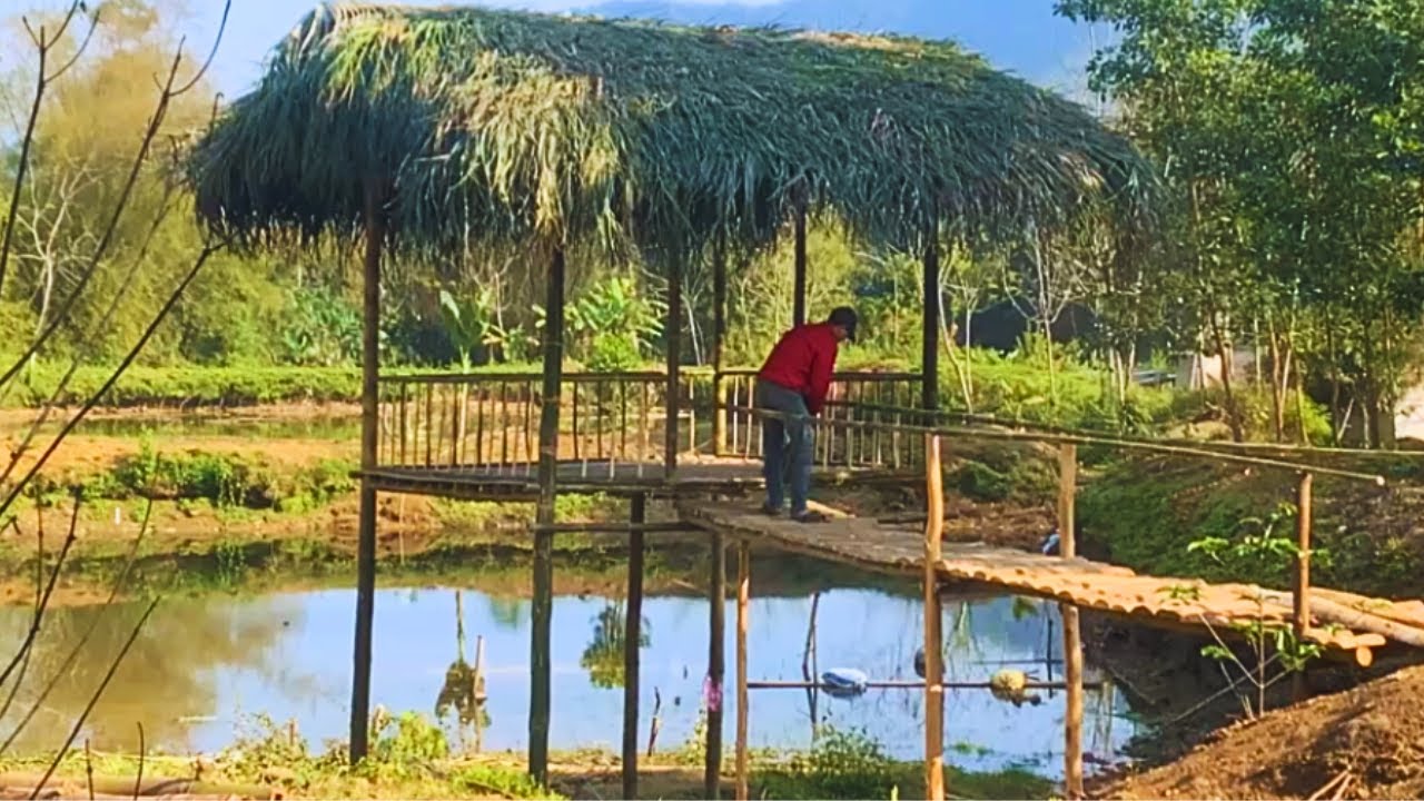 DIY Bamboo House on Water 3 Meter High Frame & Handmade Floor - YouTube