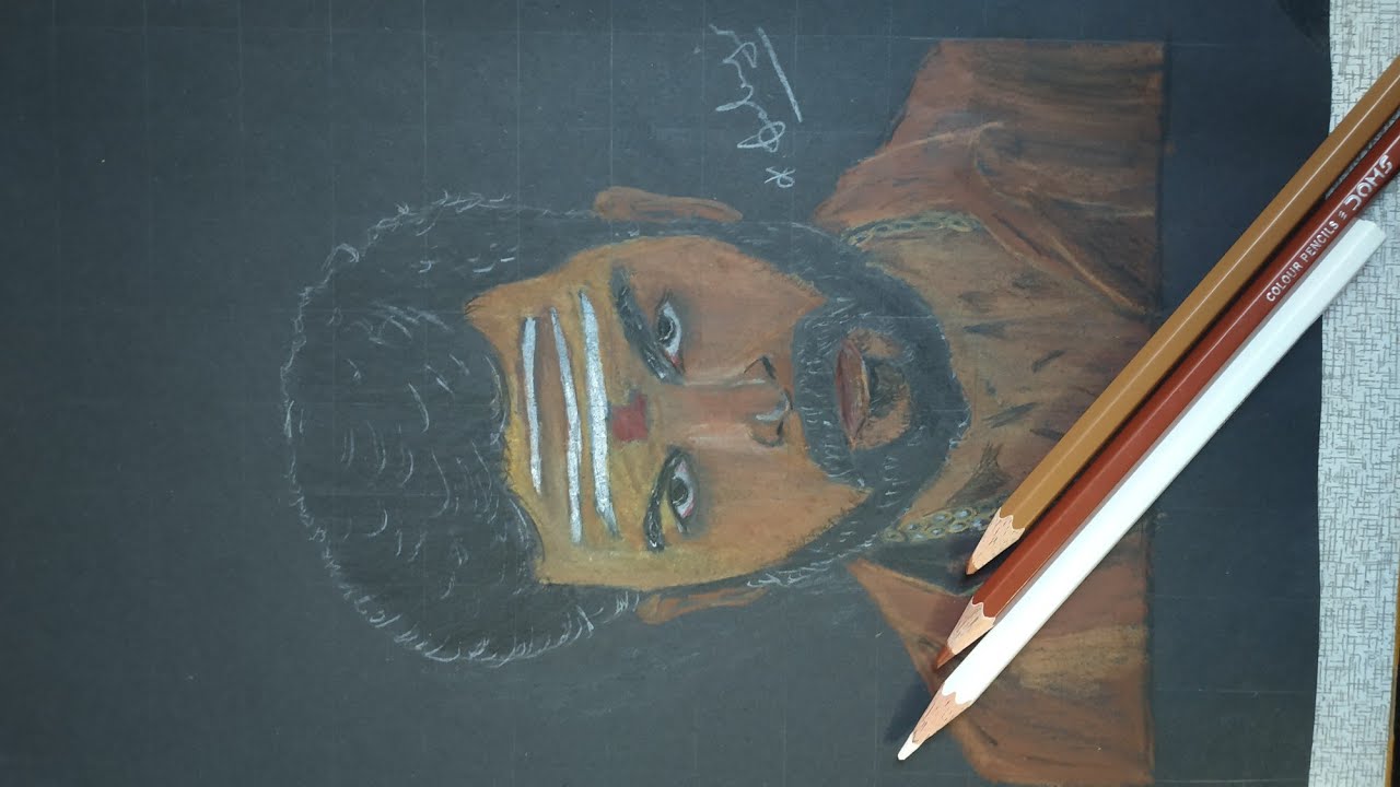 How to drawing in karthik kaithi photo - YouTube