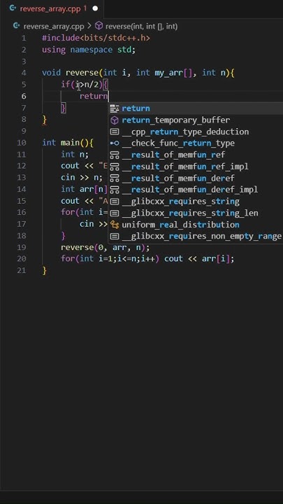 Reverse An Array Using Recursion In C Recursion Shorts Youtube