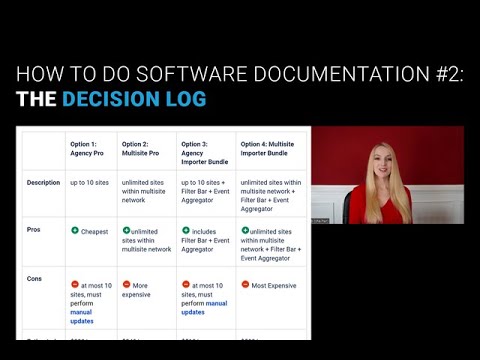 How to do Software Documentation #2: The Decision Log - YouTube