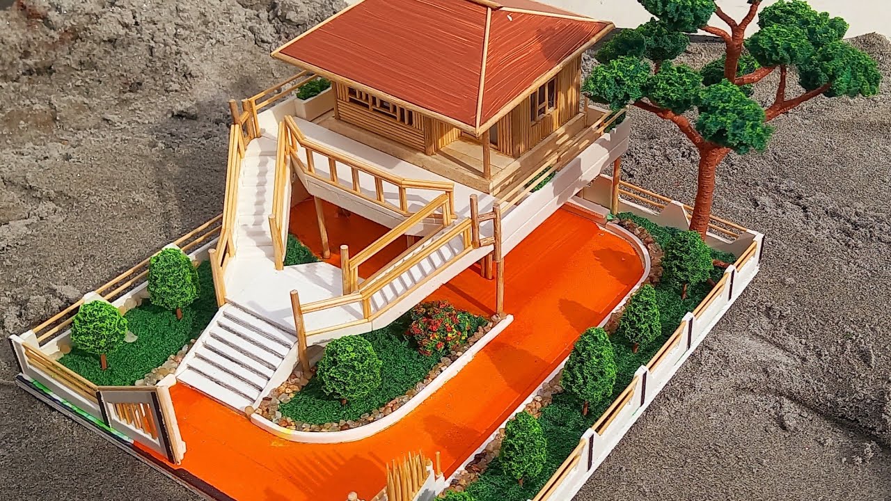 How to make miniature house with mini tree. Tree craft ideas - YouTube