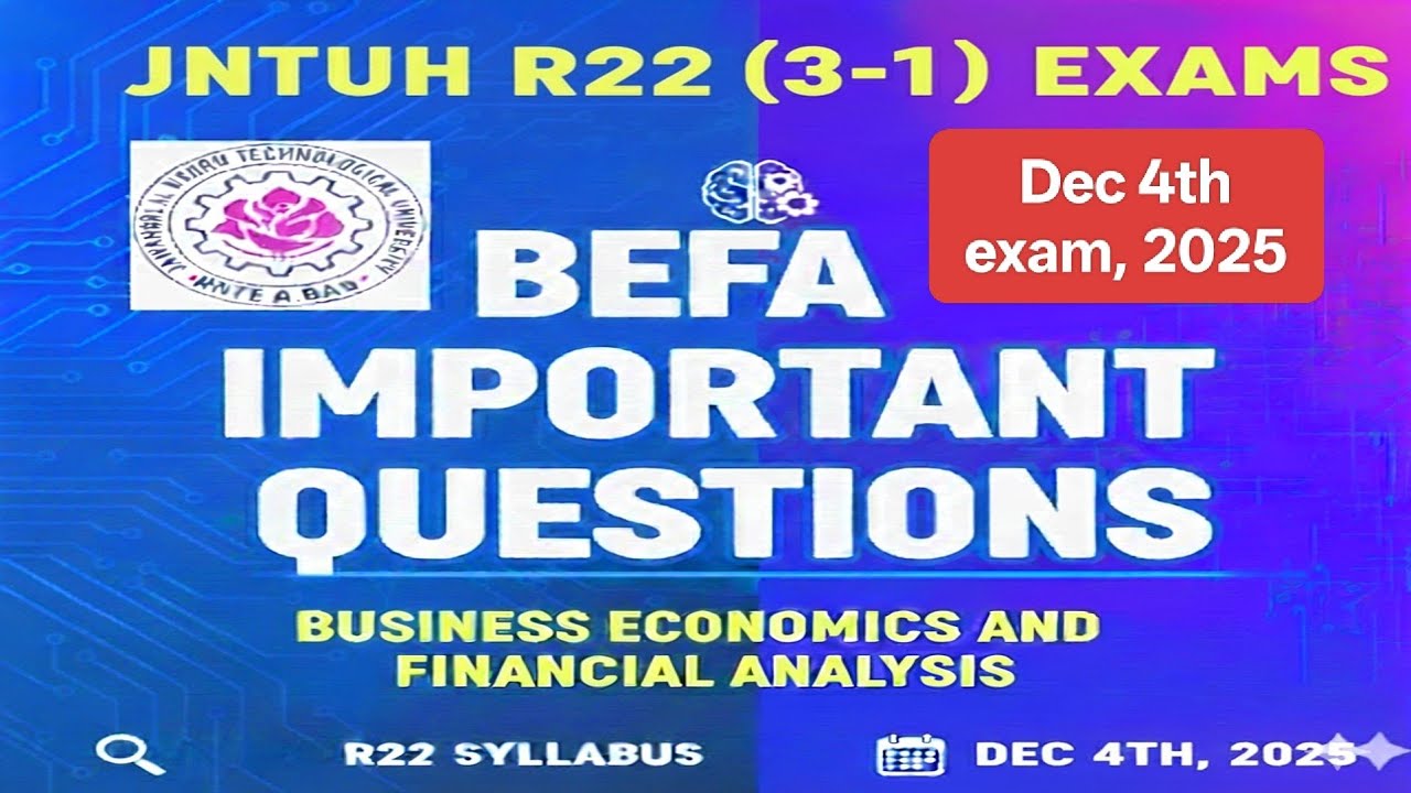 👉👉JNTUH R22 BEFA Important Questions | Business Economics & Financial ...