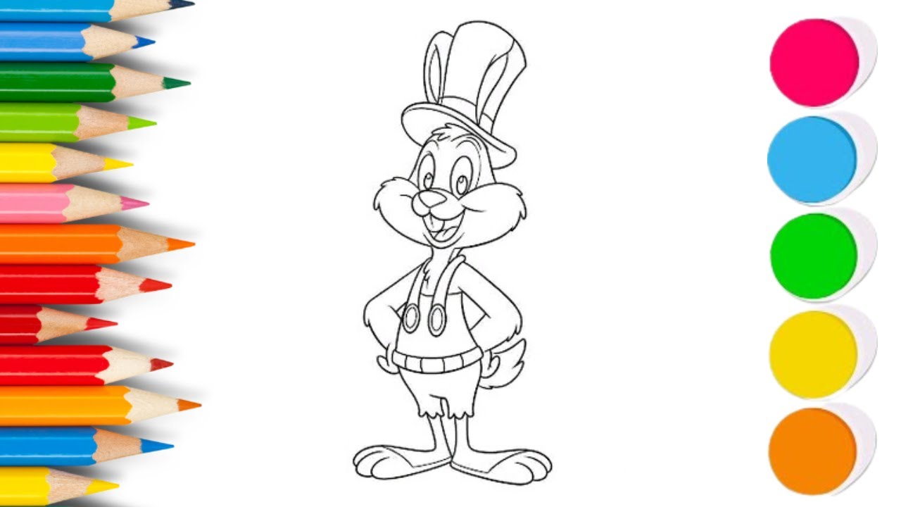 How to Draw & Color Oswald the Lucky Rabbit 🎩🐰 Fun & Easy Cartoon ...