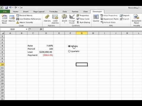 Excel Q&A - Adding "Option Buttons" in Excel - YouTube