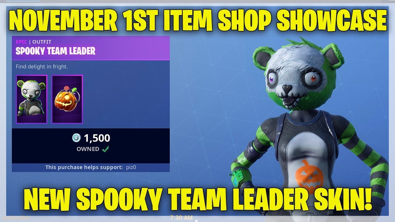 Fortnite Item Shop NEW SPOOKY TEAM LEADER [November 1st, 2018] FIRST ...