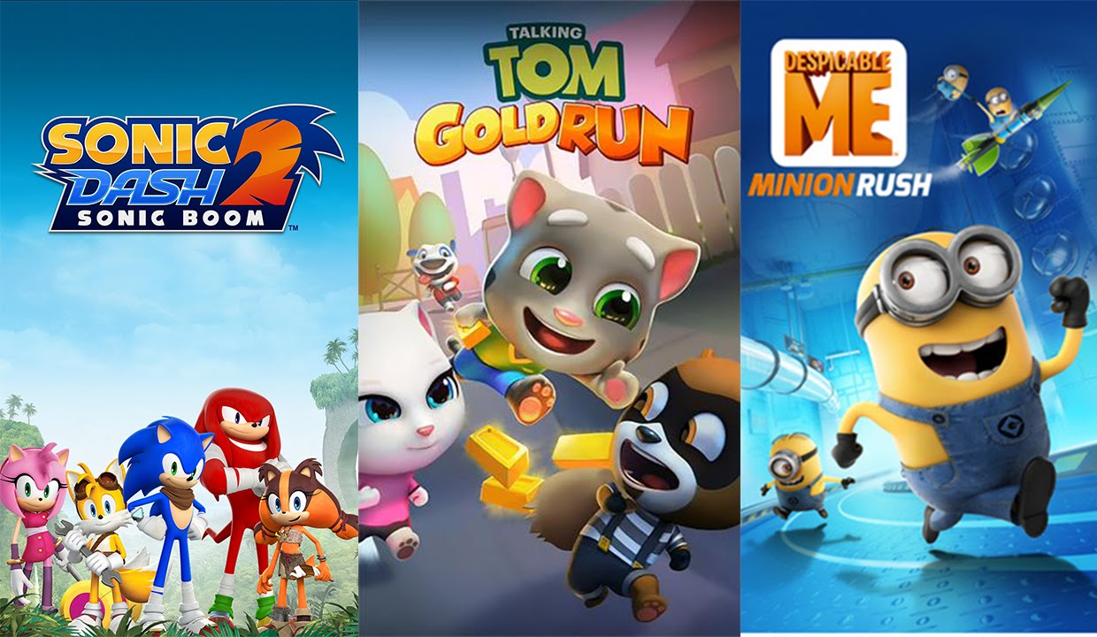 Despicable Me 2 Minion Rush vs Talking Tom Gold Run vs Sonic Dash 2 ...