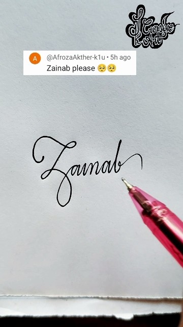 stylish name | Zainab | Calligraphy signature - YouTube