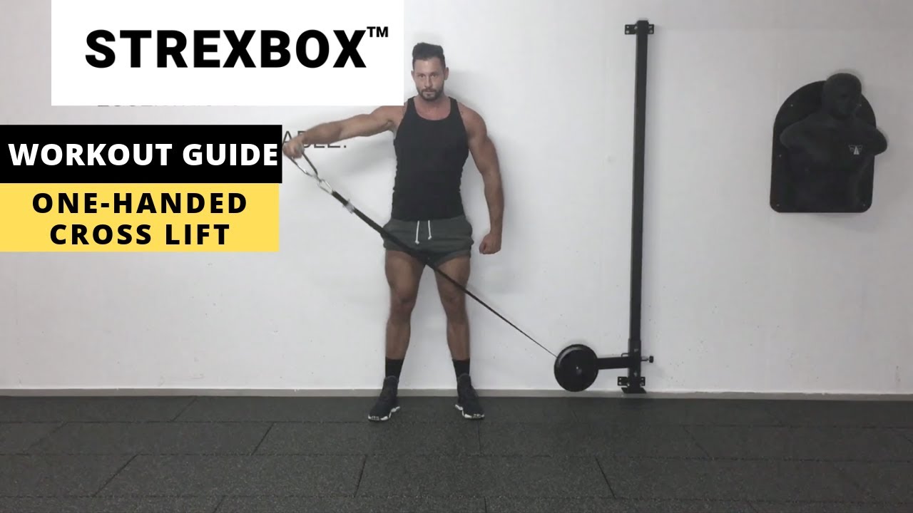 One-Handed Cross Lift STREXBOX Tower | Eccentric training | Flywheel ...