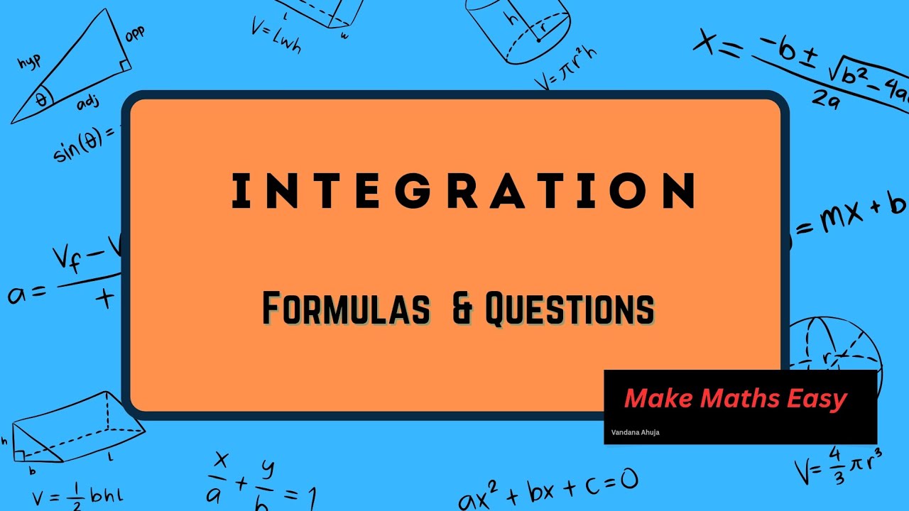 Integration || Formulas || Premedical maths || MCA @MME-va - YouTube