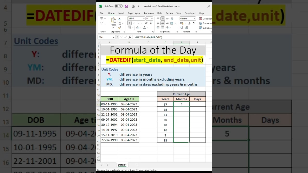 How To Calculate Difference Between 2 Dates With DATEDIF Function YouTube How To Calculate Difference Between 2 Dates With DATEDIF Function YouTube