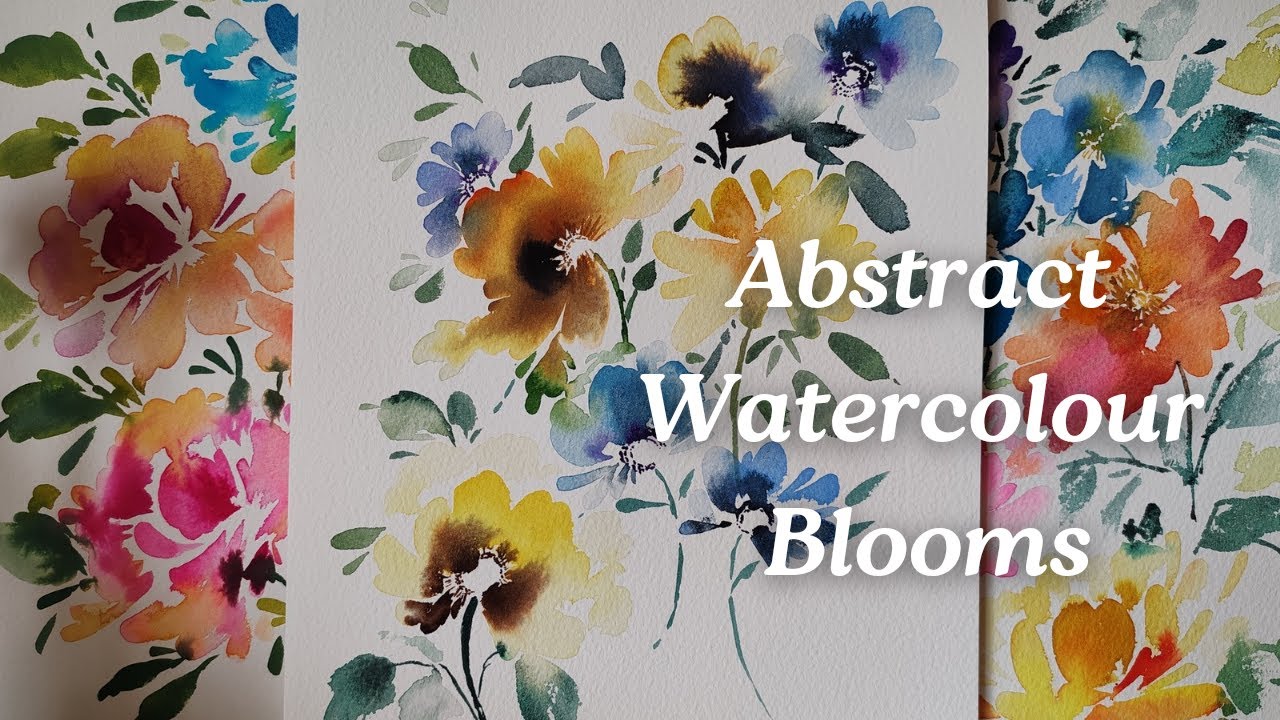 Loose watercolor abstract flowers demo - YouTube