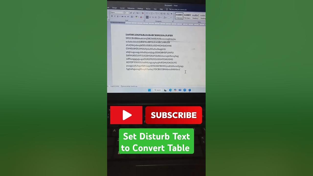 Disturb Text to Set in Ms Word & Change Text to Table #msword #text#table#ytviralshorts#data # ...