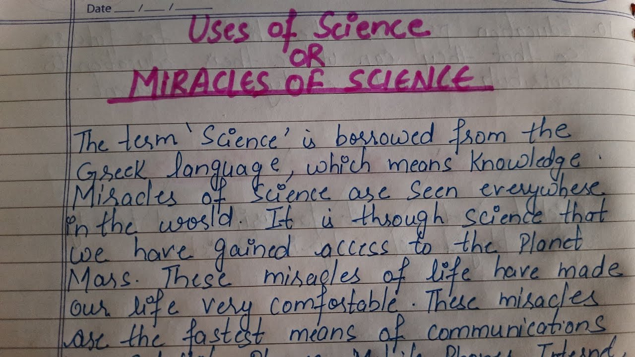 Uses of science OR Miracles of science || English essay writing ...