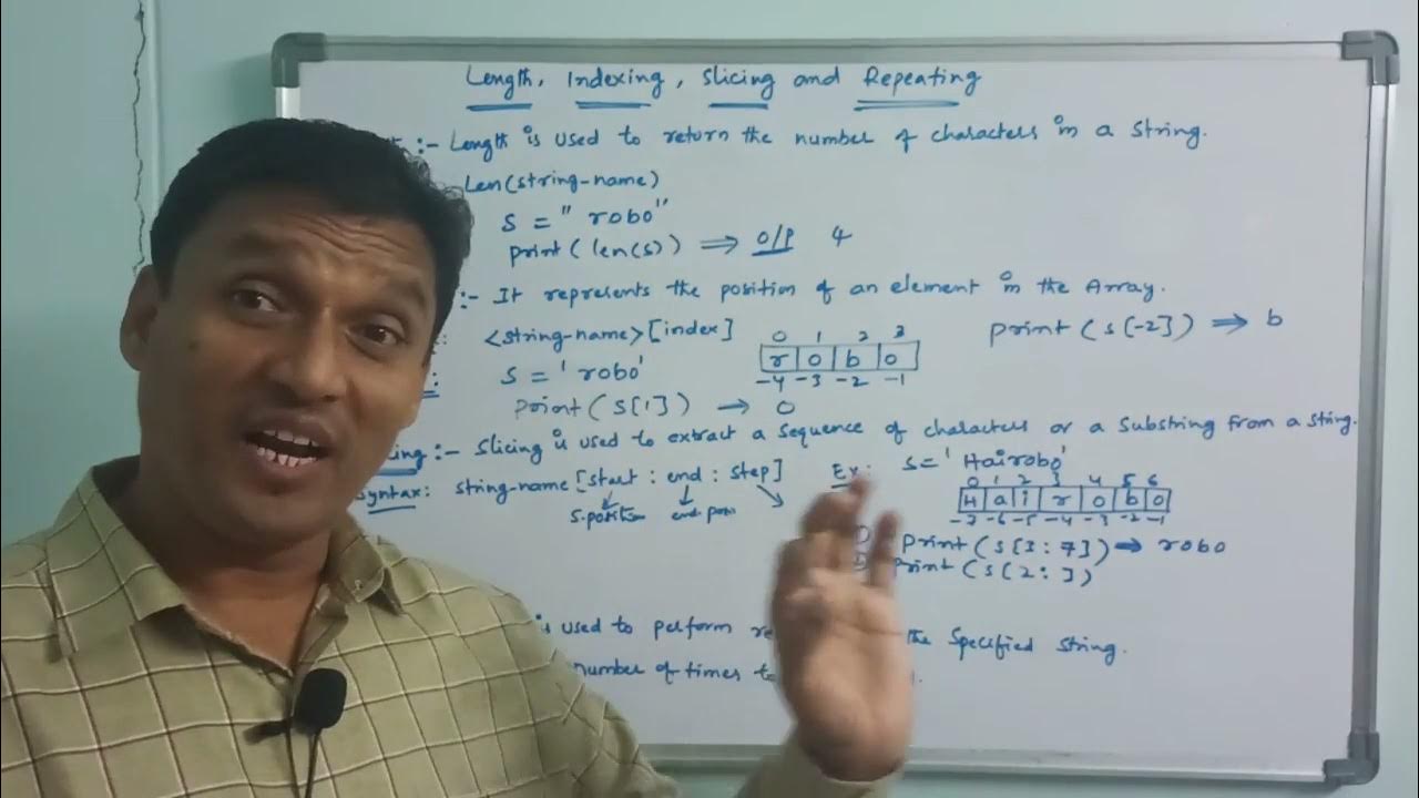 String Length, Indexing, Slicing & Repeating in Python | Python Strings | Python Tutorial ...