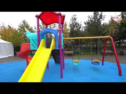 President Ilham Aliyev and First Lady viewed work done at Youth Park in city Shamakhi