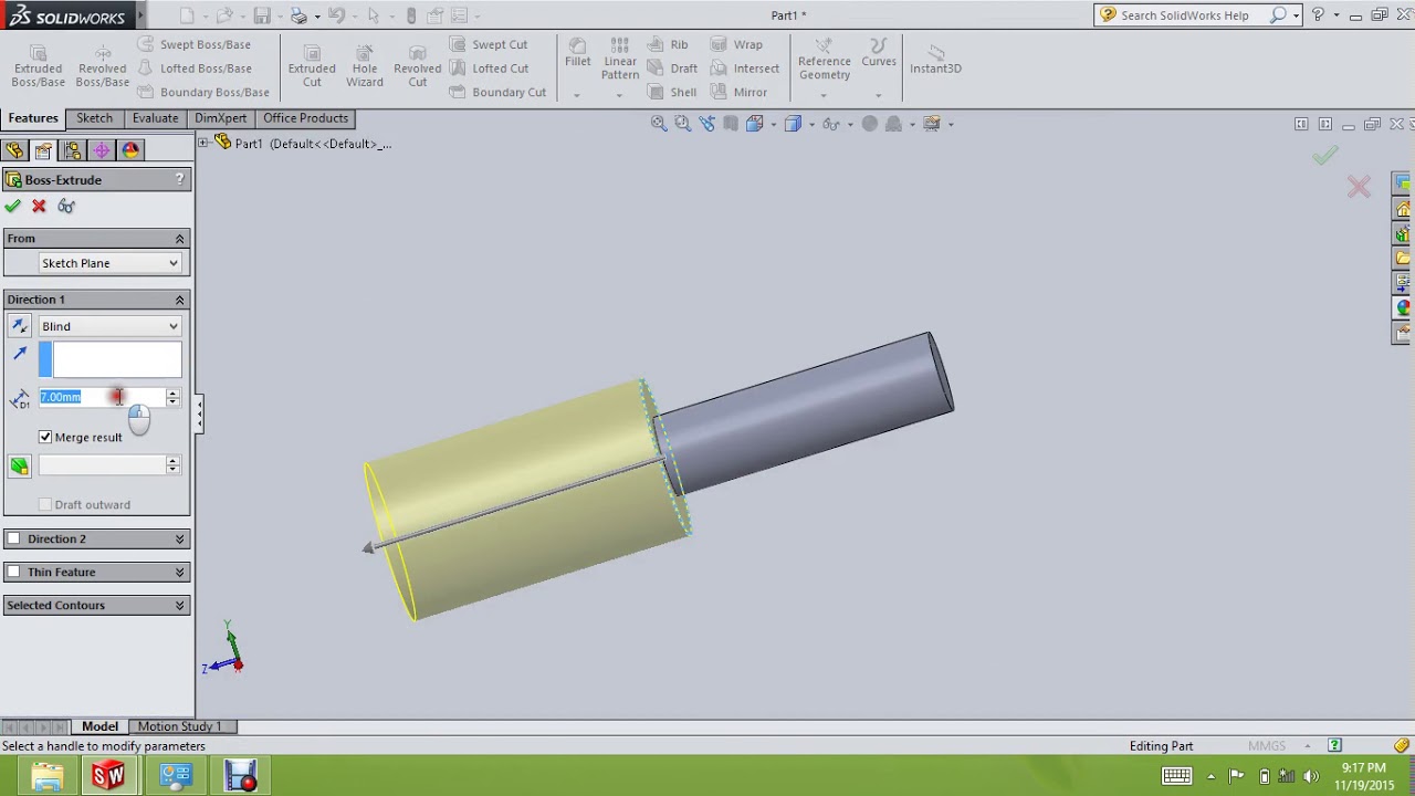 how to create pin for design|Voilin project|P#6/9| SOLIDWORKS TUTORIALS ...