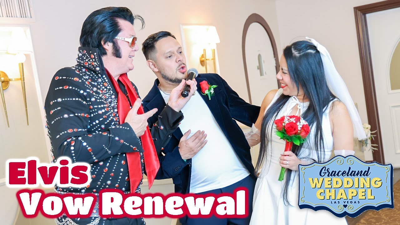 Adri & Rich's Elvis Vow Renewal in Las Vegas | Graceland Chapel - YouTube