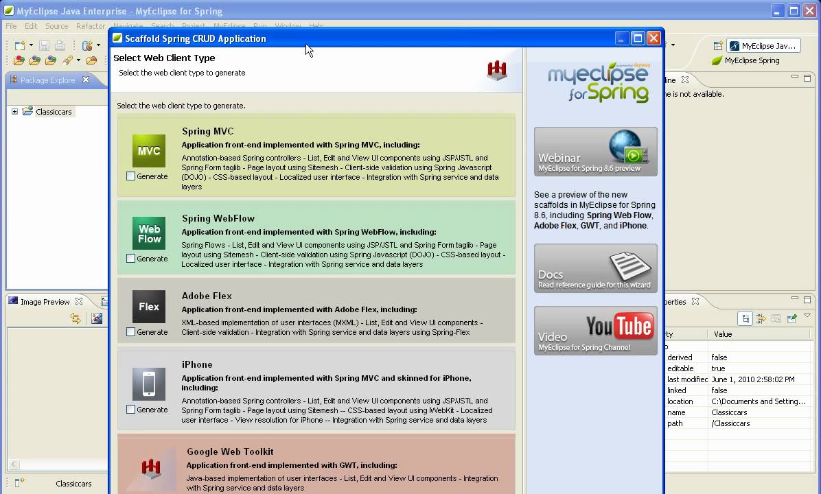 Spring Tutorial - Scaffolding Spring MVC, Spring Web Flow, Adobe Flex ...