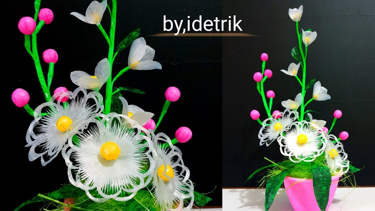 BUNGA IMUT CANTIK SEDERHANA DARI PLASTIK KRESEK - YouTube