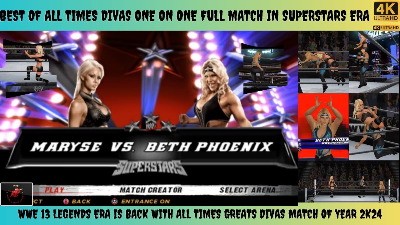 WWE 2K13 - MARYSE VS BETH PHOENIX - BEST OF ALL TIMES DIVAS - FULL ...
