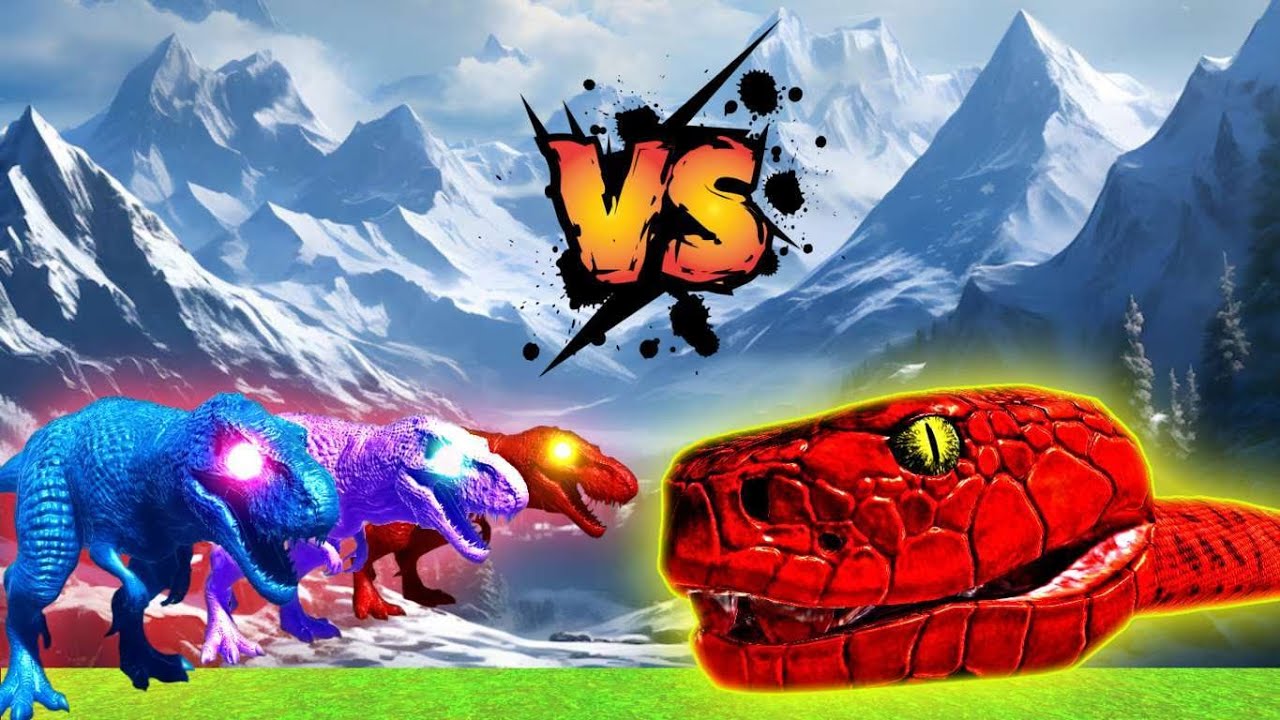 T Rex FACES OFF Against the DEADLIEST Snake Titanoboa - Animal Revolt ...