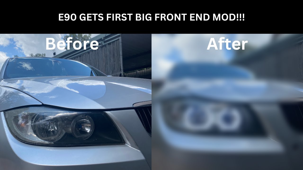 E90 GETS FIRST BIG FRONT END MOD !!! - YouTube