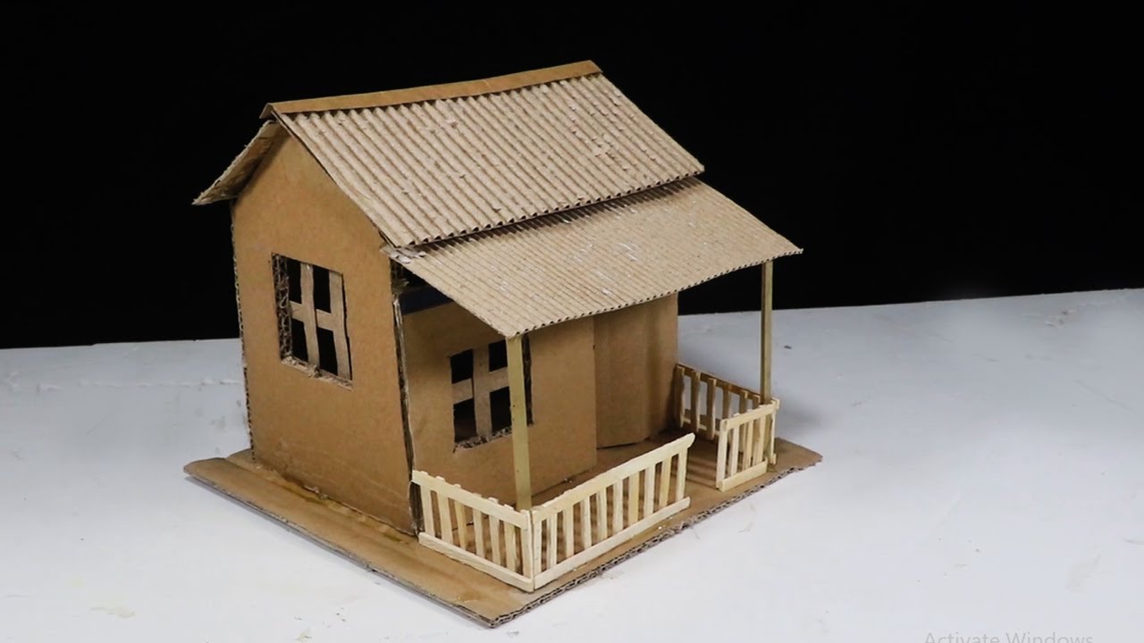 Make a Beautiful House from Cardboard - Simple DIY - YouTube