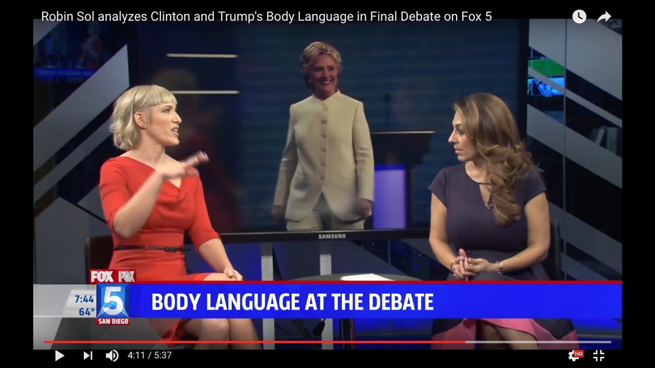 Robin Sol analyzes Clinton and Trump's Body Language in Final Debate on ...