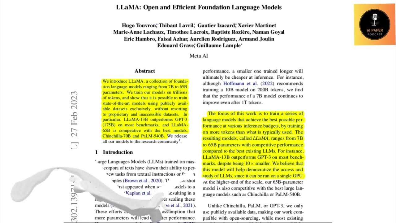 LLaMA: Open and Efficient Foundation Language Models [2023] - YouTube