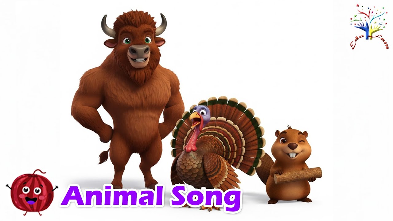 Bison, Turkey & Beaver Song! | Fun Animal Adventure for Kids | EduFam ...