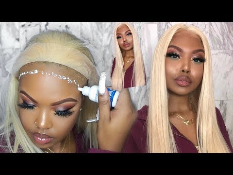 HOW TO INSTALL A PLATINUM BLONDE LACE WIG ON WOC - YOOWIGS