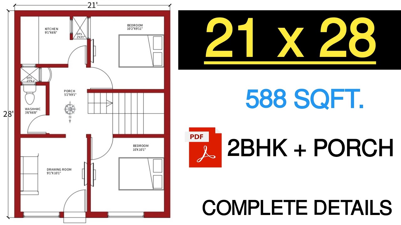 21 x 28 small house plans | 21 by 28 small house design | 21*28 house ...