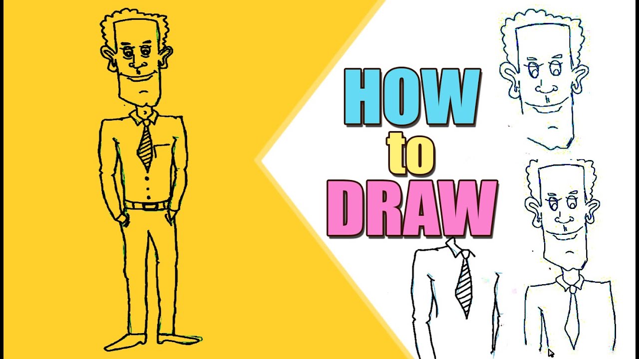 Teaching Children to Draw : How To Draw an Employee - YouTube