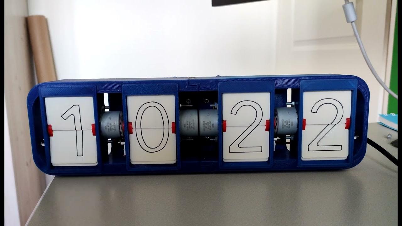 3D-printed split-flap Clock - YouTube