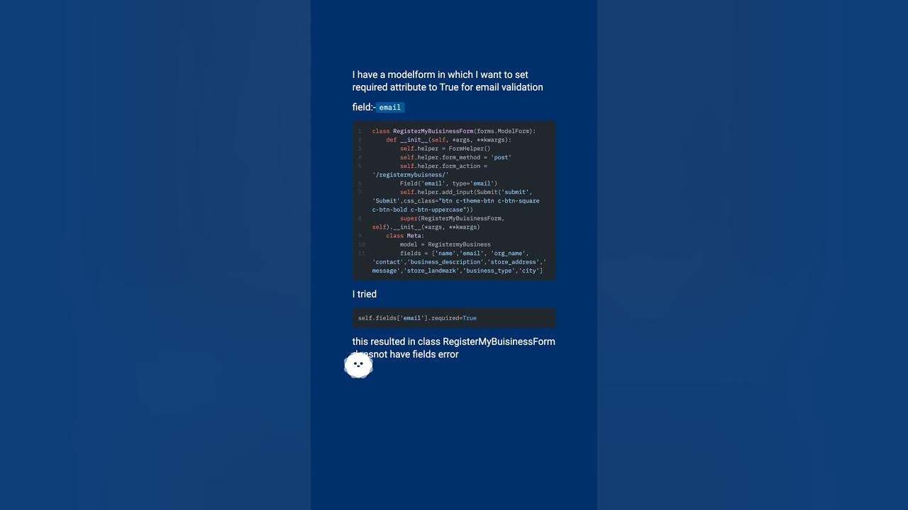 Django Crispy form set model field as required #shorts - YouTube