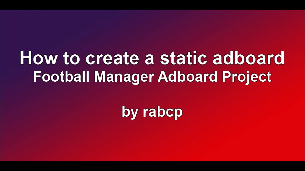 How to make a static adboard - YouTube