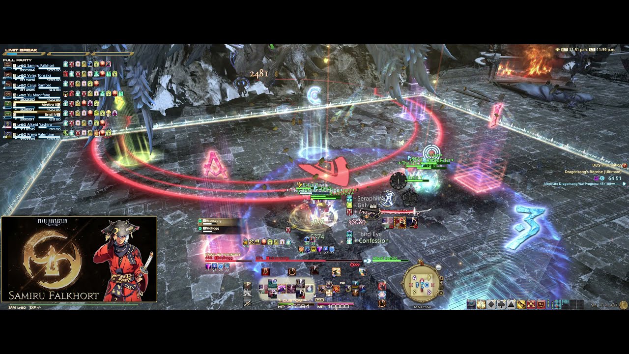 FFXIV - [DSR/DRU] Dragonsong's Reprise (Ultimate) - SAM PoV - My First ...