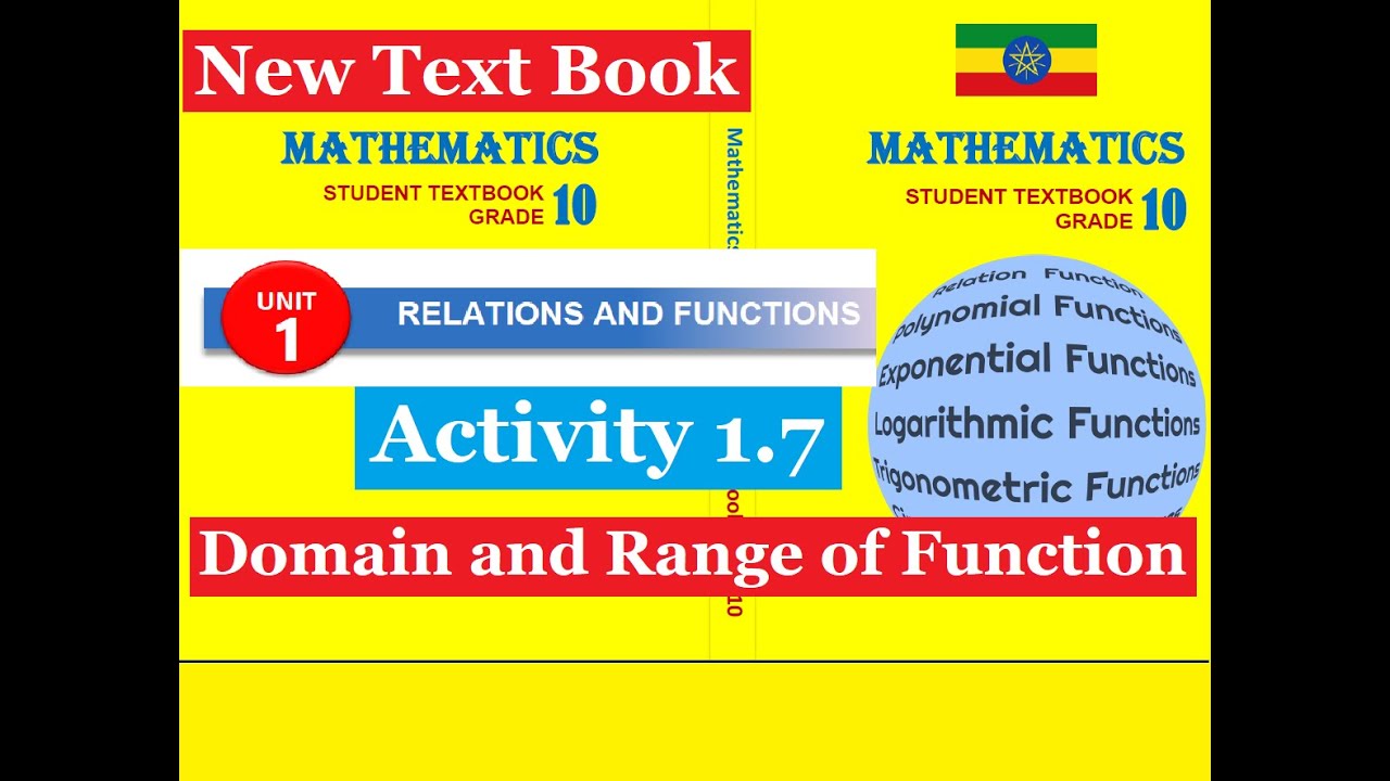 Mathematics Grade 10 Unit 1 Domain & range of Function (activity 1.7 ...