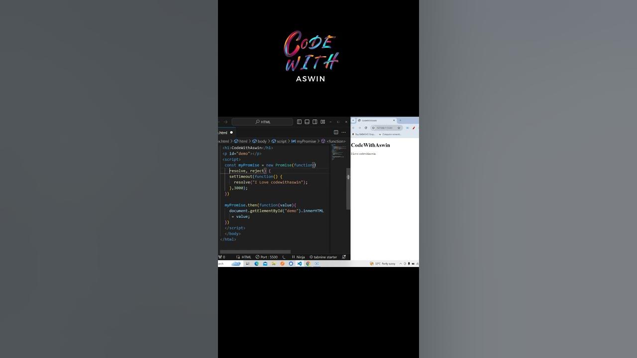π Javascript Shorts Mastering Promises ππ» Shorts Ytshorts Promises Codewithaswin