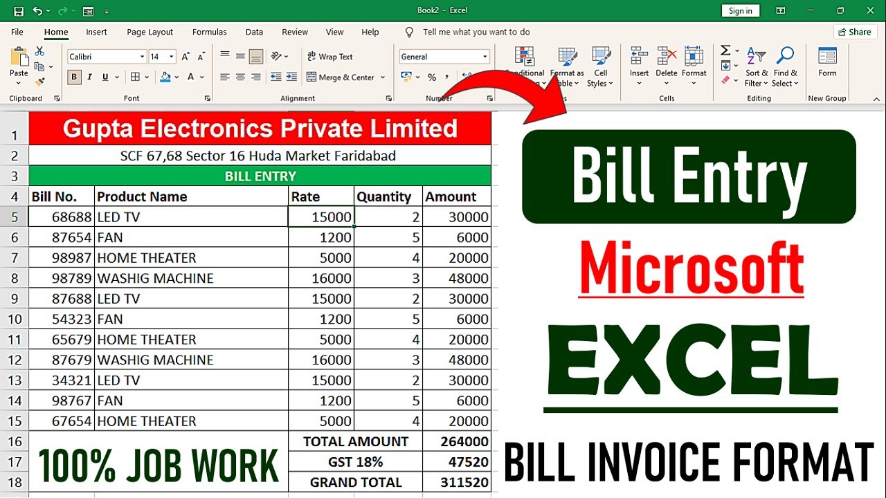 How To Bill Entry In Microsoft Excel 2024 Billing In Microsoft Excel How To Bill Entry In Microsoft Excel 2024 Billing In Microsoft Excel