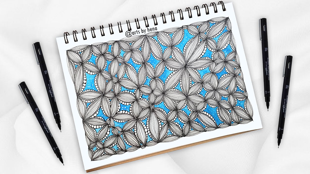 How To Draw Zentangle Patterns For Beginners || Zen-Doodle || Mandala ...